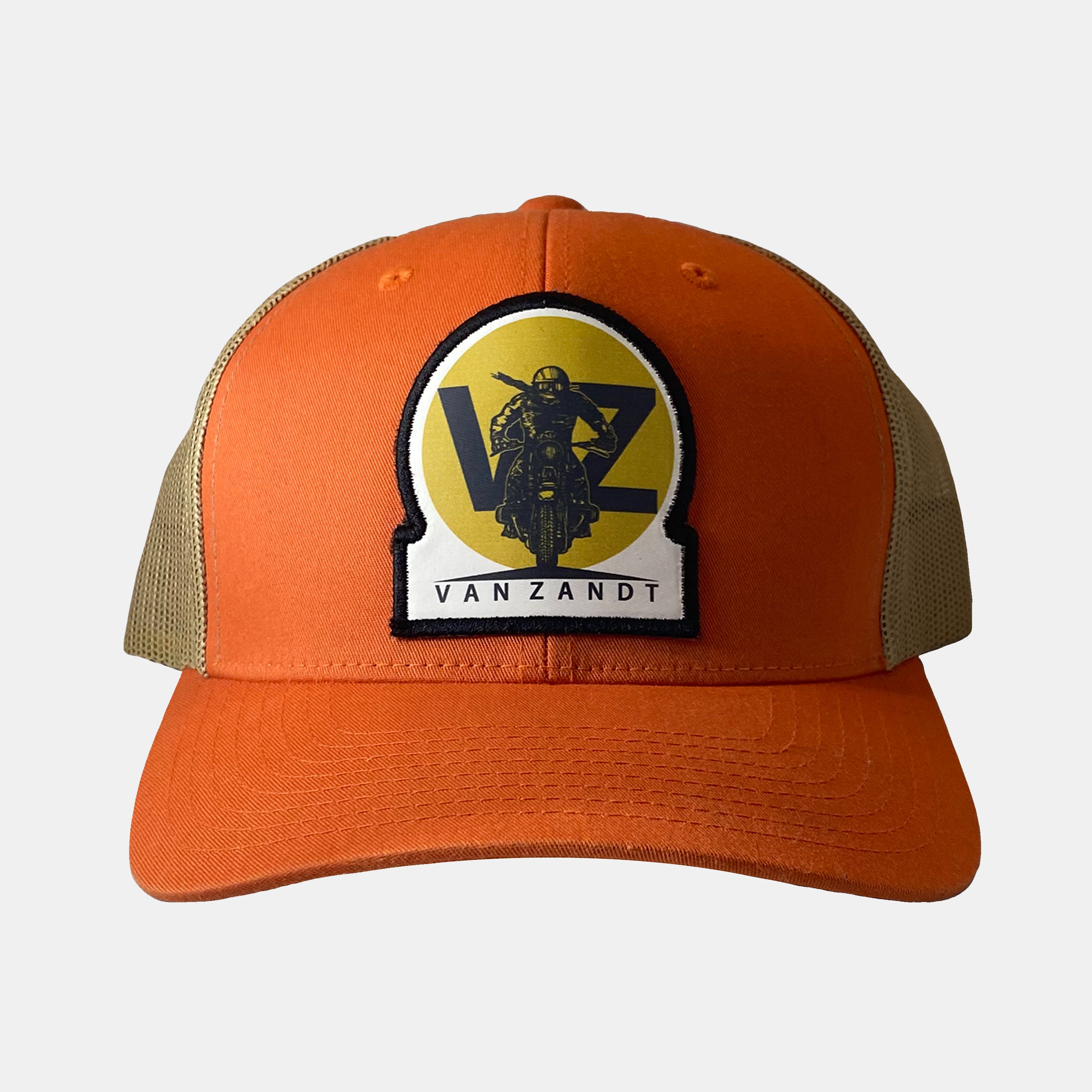 Van Zandt Moto Logo Limited Edition Orange Hat | VAN ZANDT APPAREL